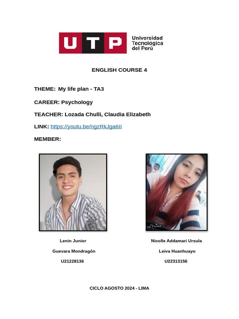 Week 13 - Task Assignment - My Life Plan - TA3 | PDF