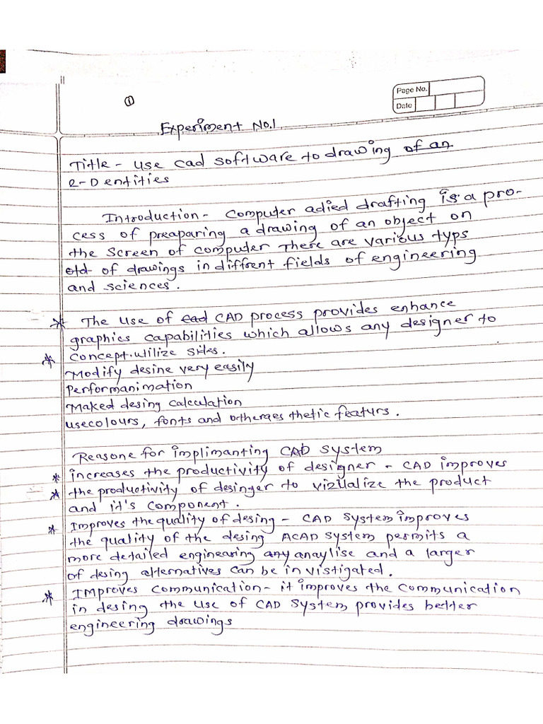 CAD Practical 1,4,5,6,7,8 | PDF