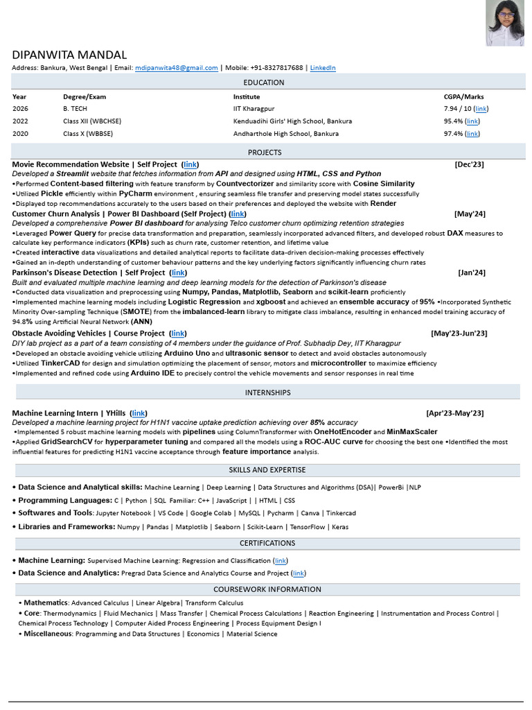 Resume 2025 | PDF | Machine Learning | Artificial Neural Network