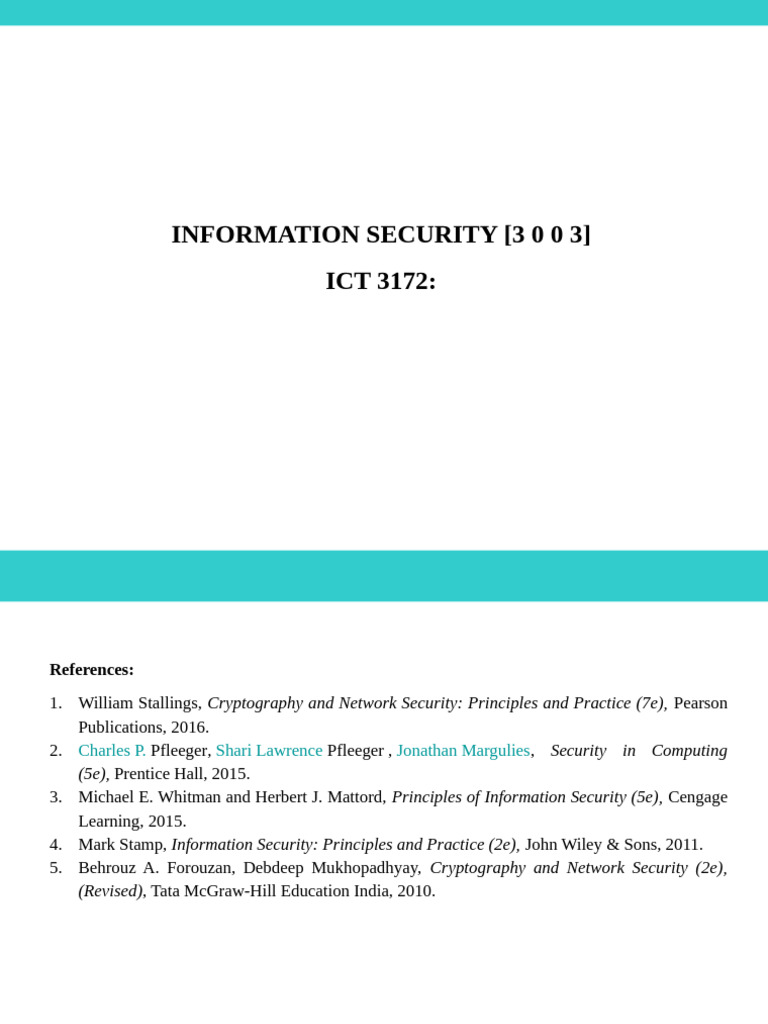 1 - Module 1-InformationSecurity 2023 | PDF | Public Key Cryptography | Cryptography