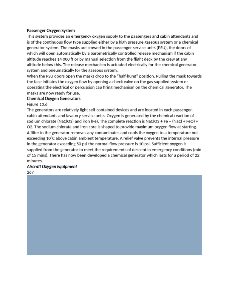 Passenger Oxygen System Overview | PDF