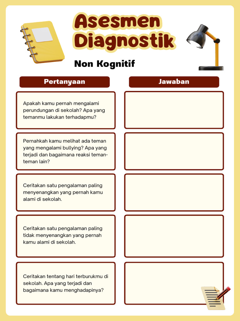 Asesmen Diagnostik Non Kognitif Lembar Kerja Kuning Ilustratif - 20240907 - 095816 - 0000 | PDF