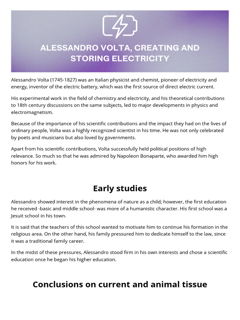 Alessandro Volta | PDF | Scientist | Science
