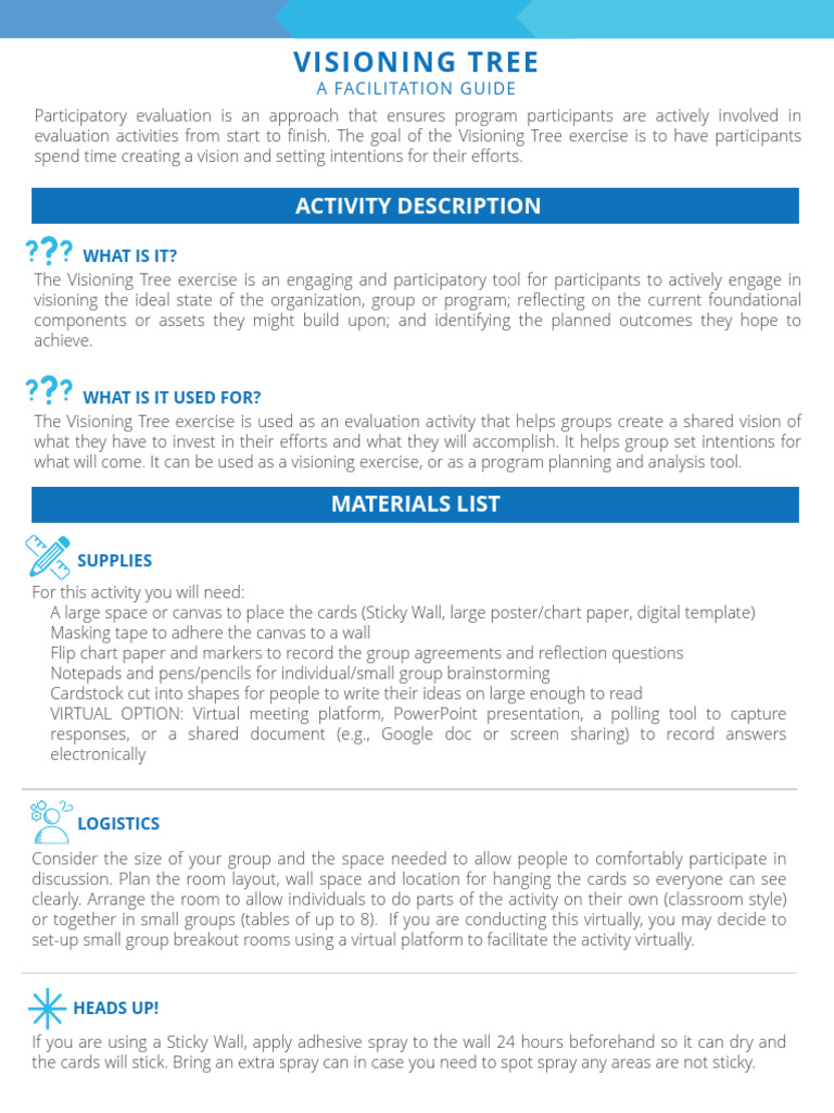 Visioning Tree A Facilitation Guide | PDF | Brainstorming | Web ...