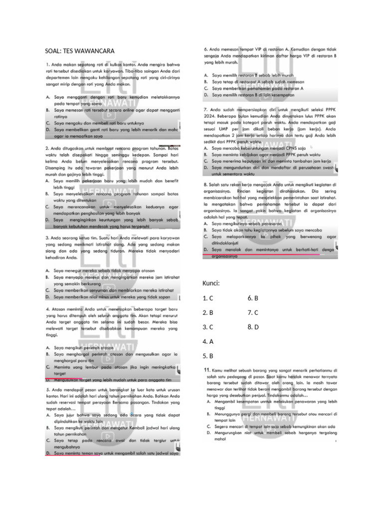 Soal Wawancara | PDF