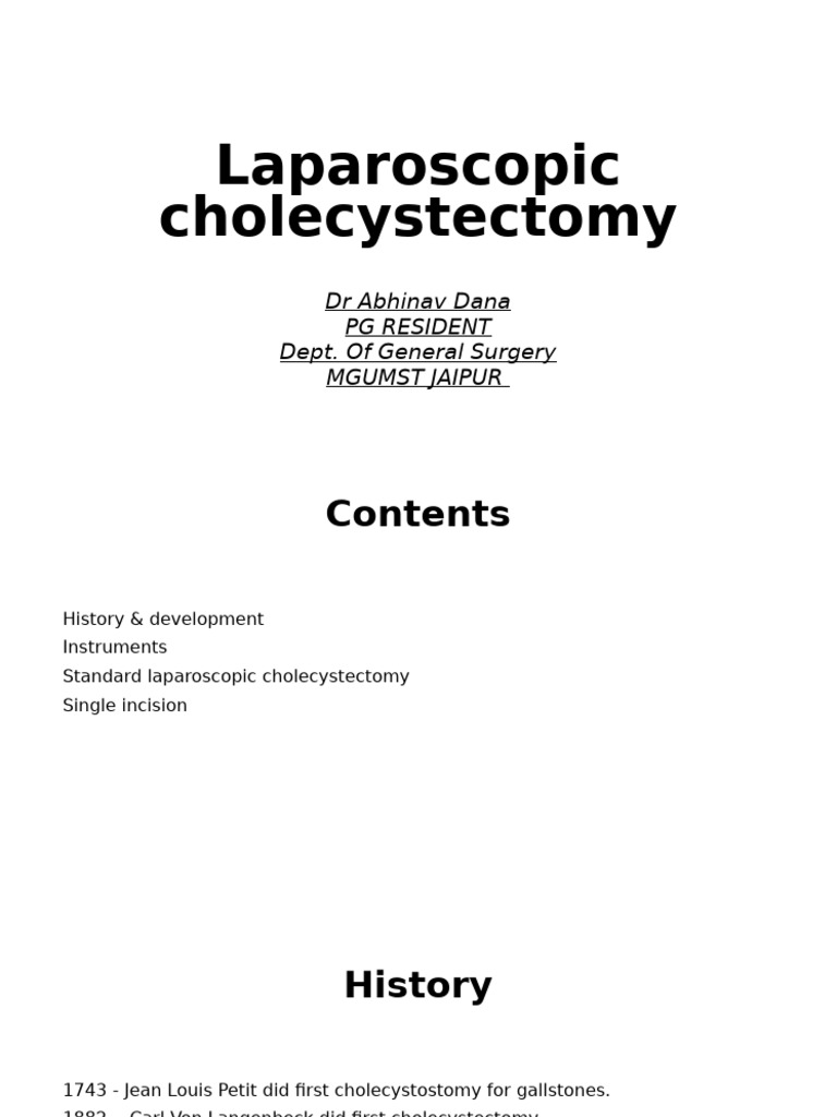 Laparoscopic Cholecystectomy | PDF