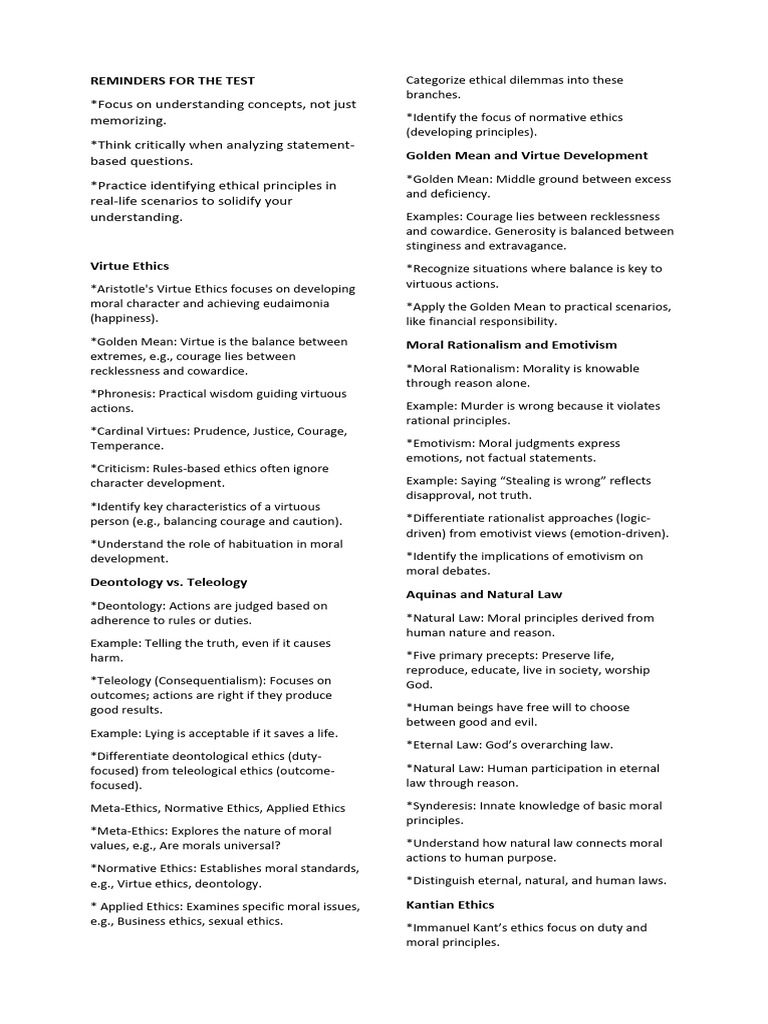 Reviewer For Final Exam Ge 8 | PDF | Virtue | Morality