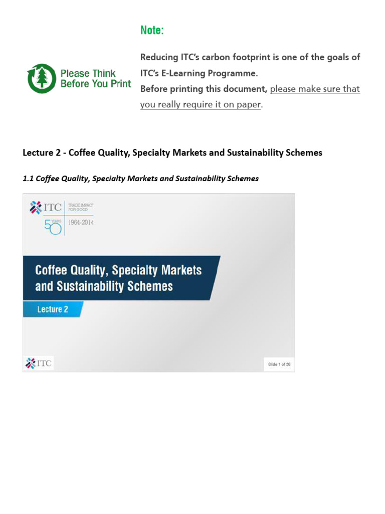 Coffee Quality and Sustainability Insights | PDF | Coffee | Food Safety
