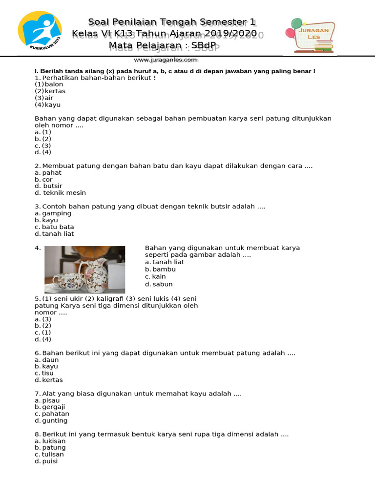 Soal SBDP Kelas 6 K13 Terbaru 2019 | PDF