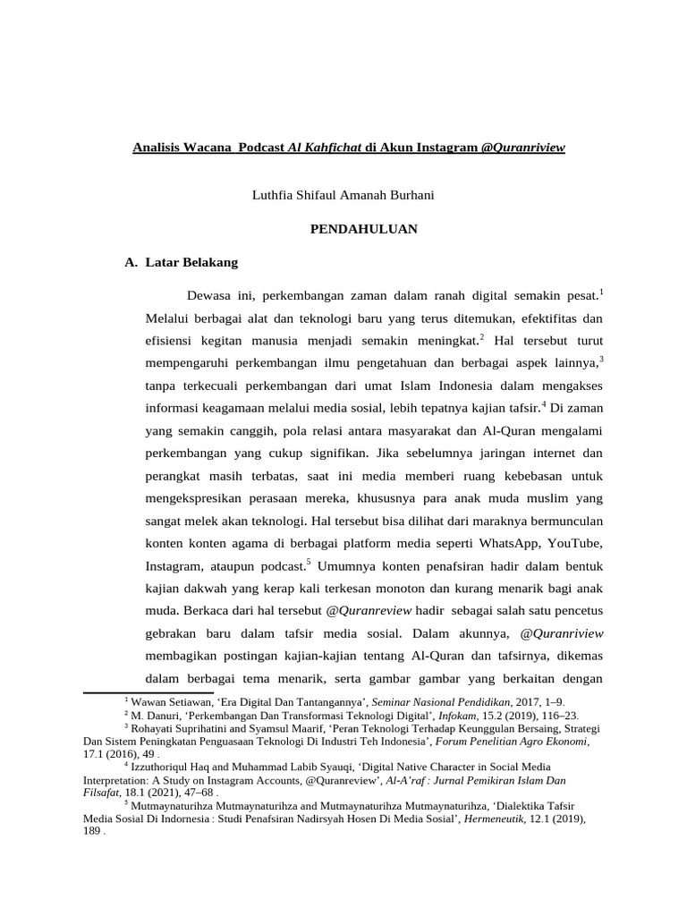 Luthfia S.A - Proposal Tesis | PDF