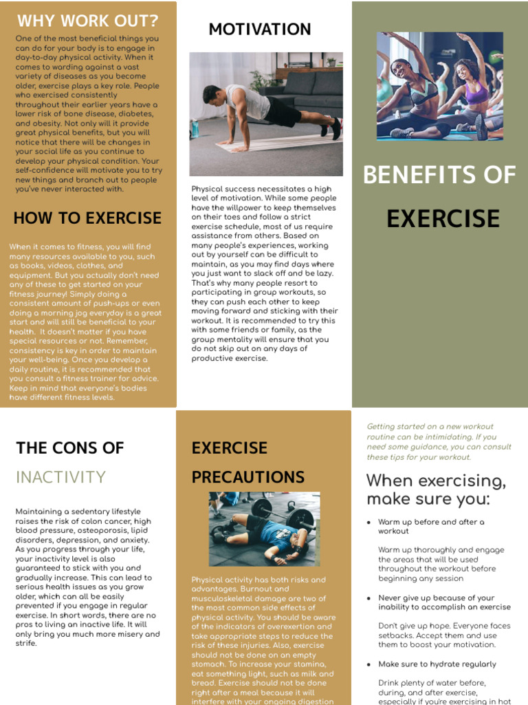 Benefits of Exercise Brochure | PDF | Physical Fitness | Clinical Medicine