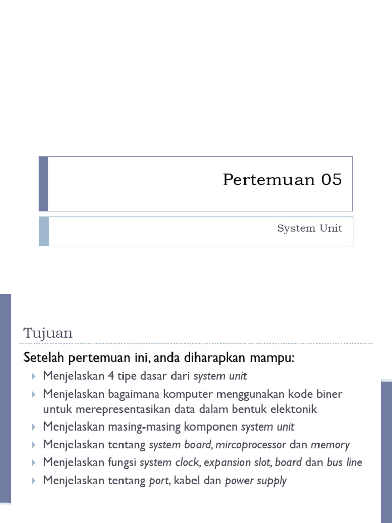 P05 Perangkat Keras (System Unit) | PDF