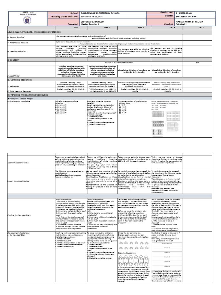 NMP W6Q2 English | PDF | Division (Mathematics) | Learning