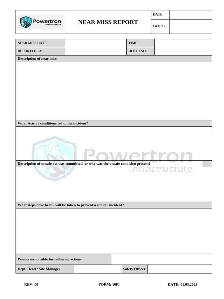 08D. Nearmiss Report Form | PDF
