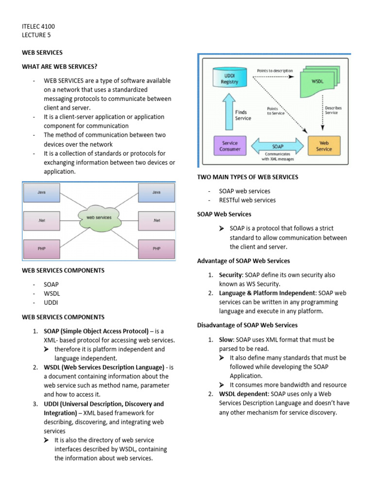 Itelec4100 Lec5 | PDF | Web Service | Soap