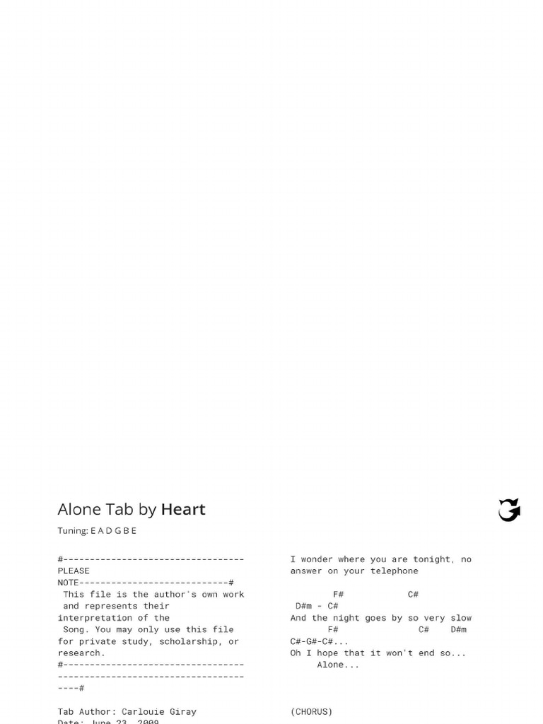 Alone Tab | PDF