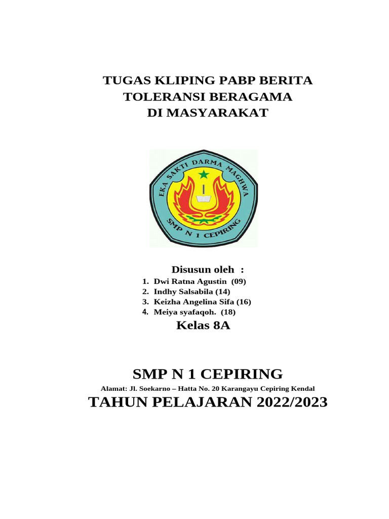 Cover Kliping Tik SMP N 1 Cepiring | PDF