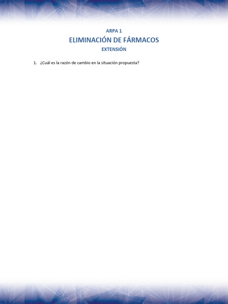 ARPA 1 Eliminación de Fármacos (Extensión) | PDF