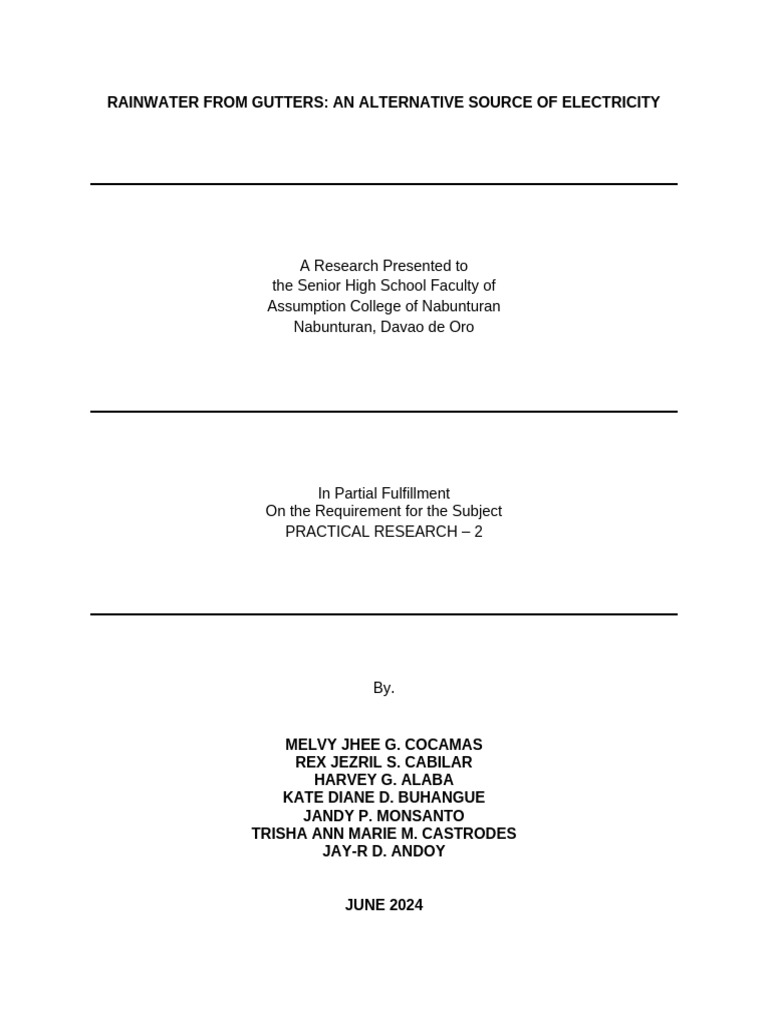 Rainwater From Gutters | PDF | Wind Power | Hydroelectricity