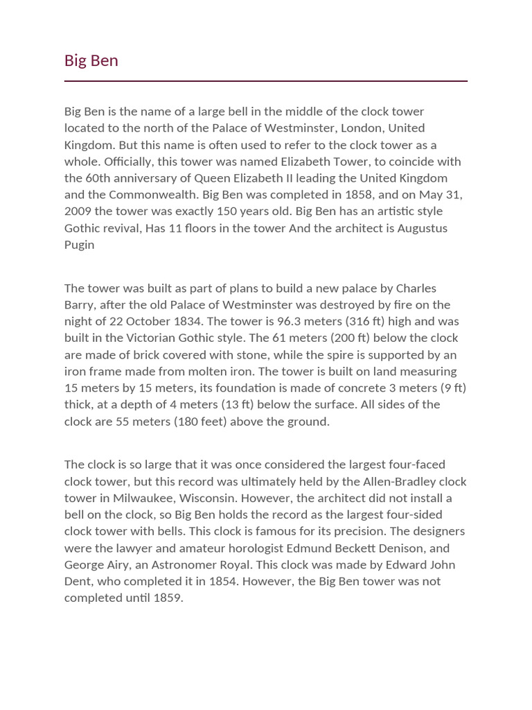 Big Ben | PDF