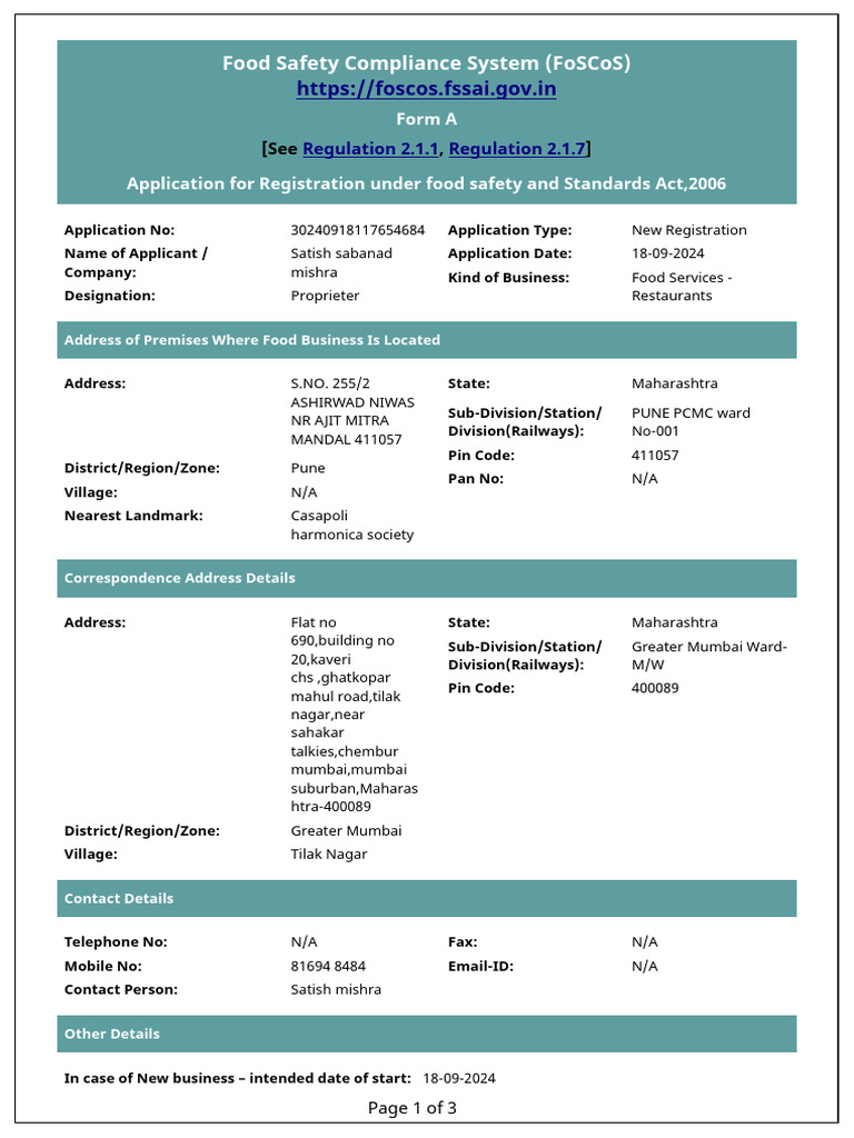 Satish Sir Application | PDF | Foods