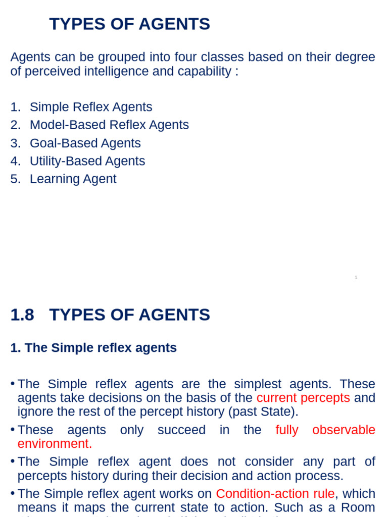 Types of Agent | PDF | Behavior Modification | Cognitive Science