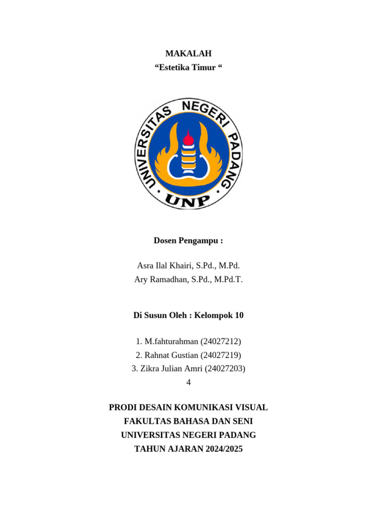 Makalah Estetika Timur Kelompok 10 | PDF