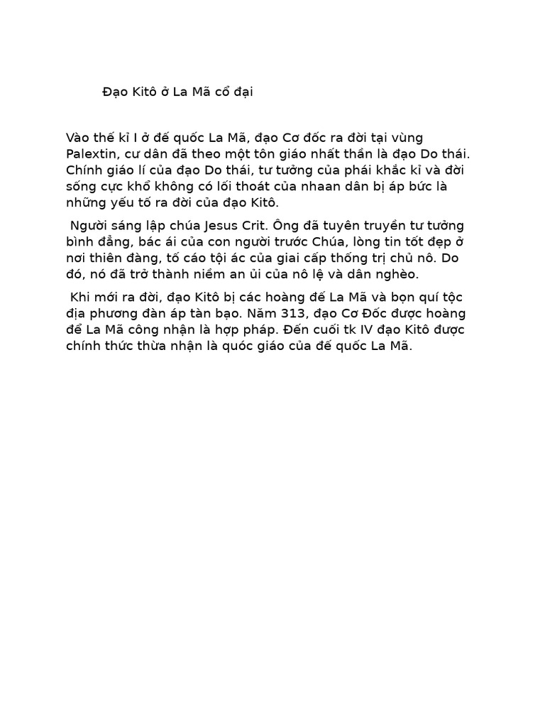 Đ o Kitô C A La Mã CĐ | PDF