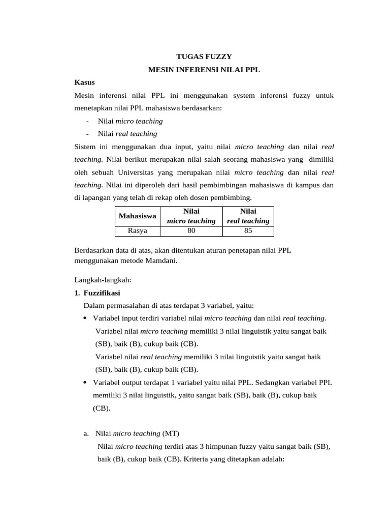 Contoh Fuzzy PPL | PDF