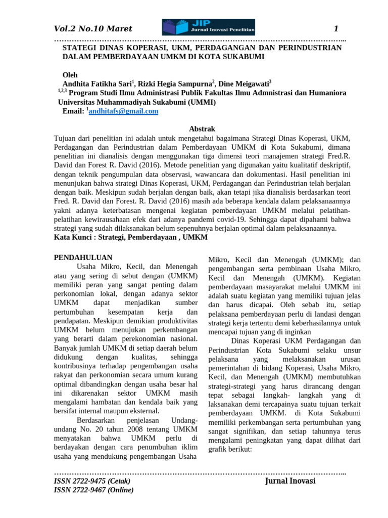 Jurnal Koperasi Dan Umkm 5 HAL | PDF