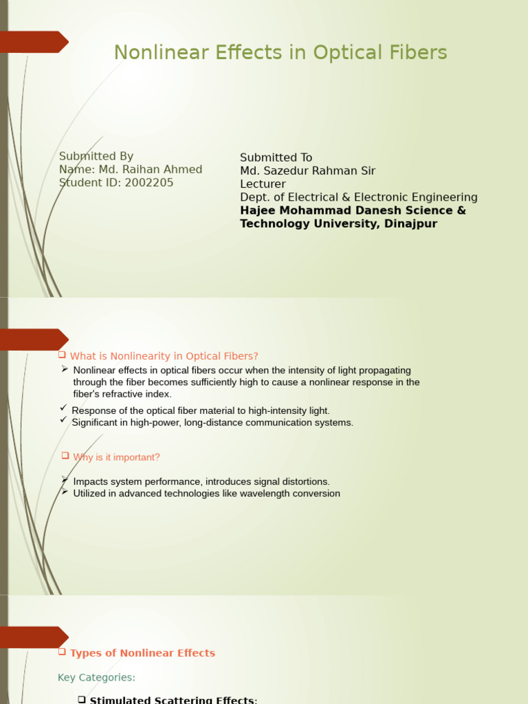 Nonlinear Effect | PDF | Nonlinear Optics | Optics