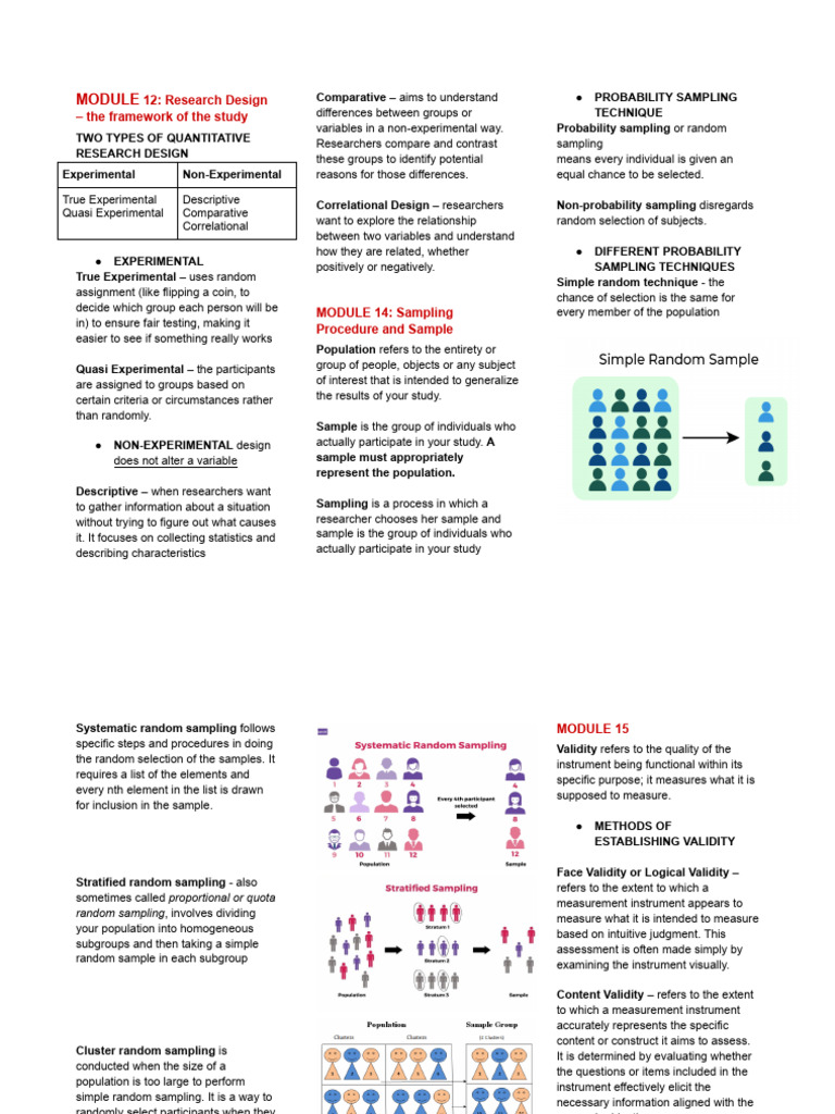 PR2 - Q2 Reviewer | PDF | Sampling (Statistics) | Validity (Statistics)