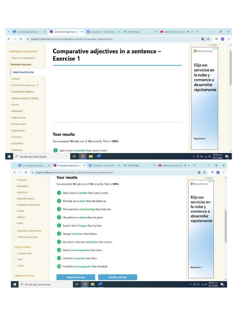Homework Comparative and Superlative | PDF