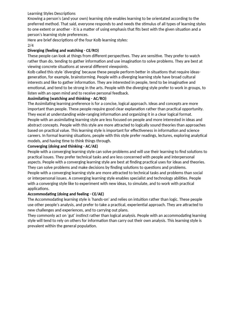 Principles | PDF | Learning Styles | Teachers