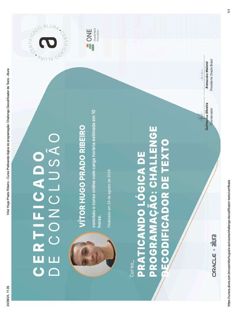 Certificado Curso Alura | PDF