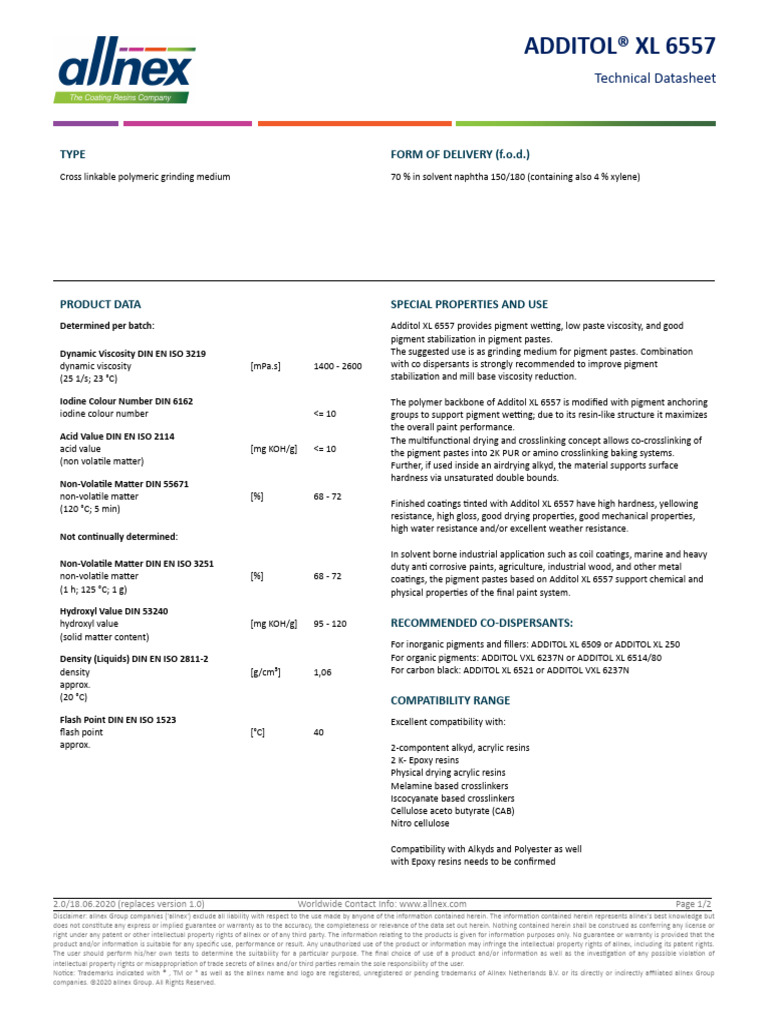 Additol XL 6557 en Letter 2 | PDF | Polymers | Applied And ...