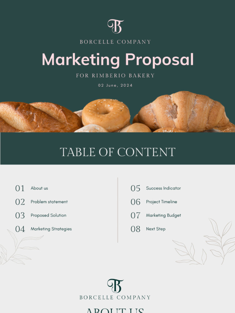 Green and White Simple Bakery Company Marketing Proposal Presentation ...