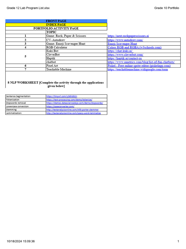 Grade 10 Portfolio | PDF