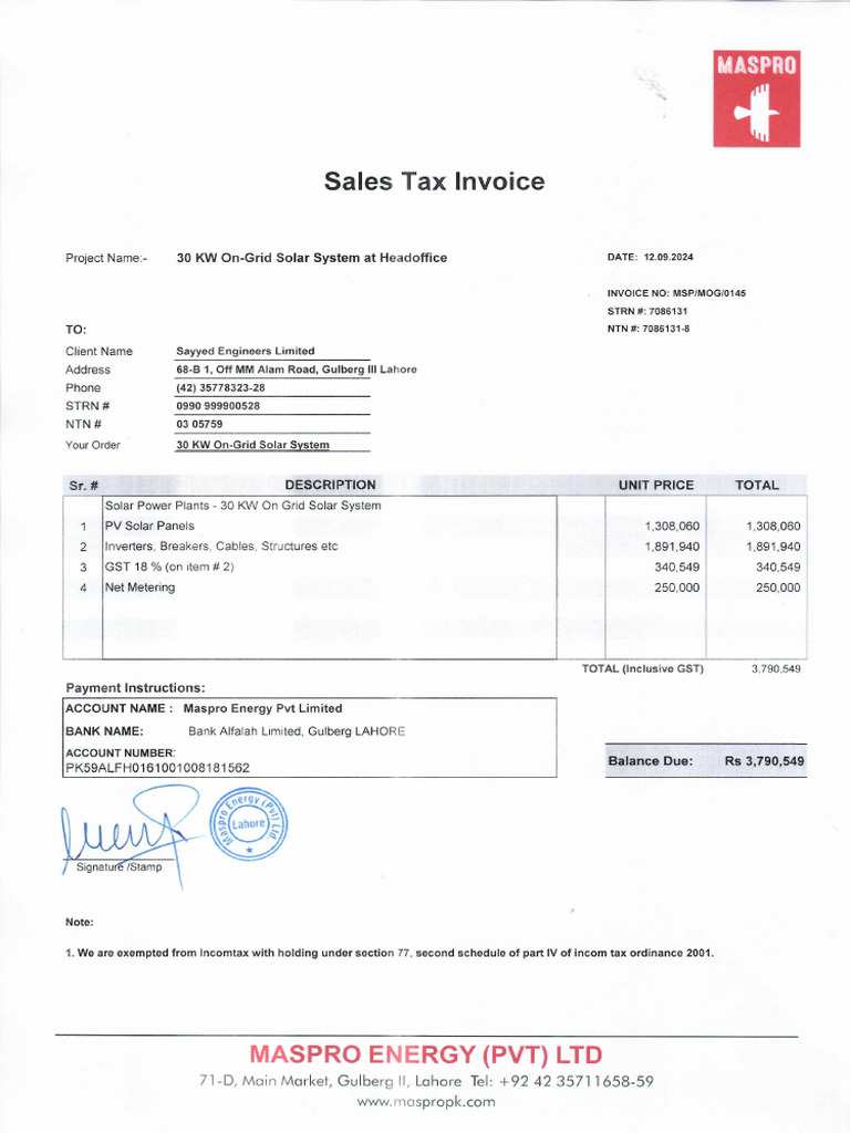 Sayyed Engineers Invoice | PDF