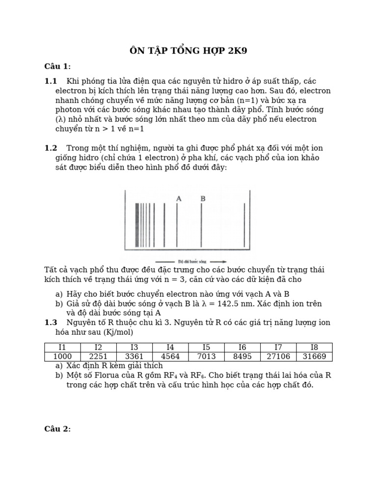 ÔN TẬP TỔNG HỢP 2K9 | PDF