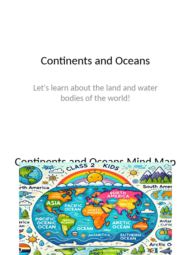 Continents and Oceans Mind Map Presentation | PDF