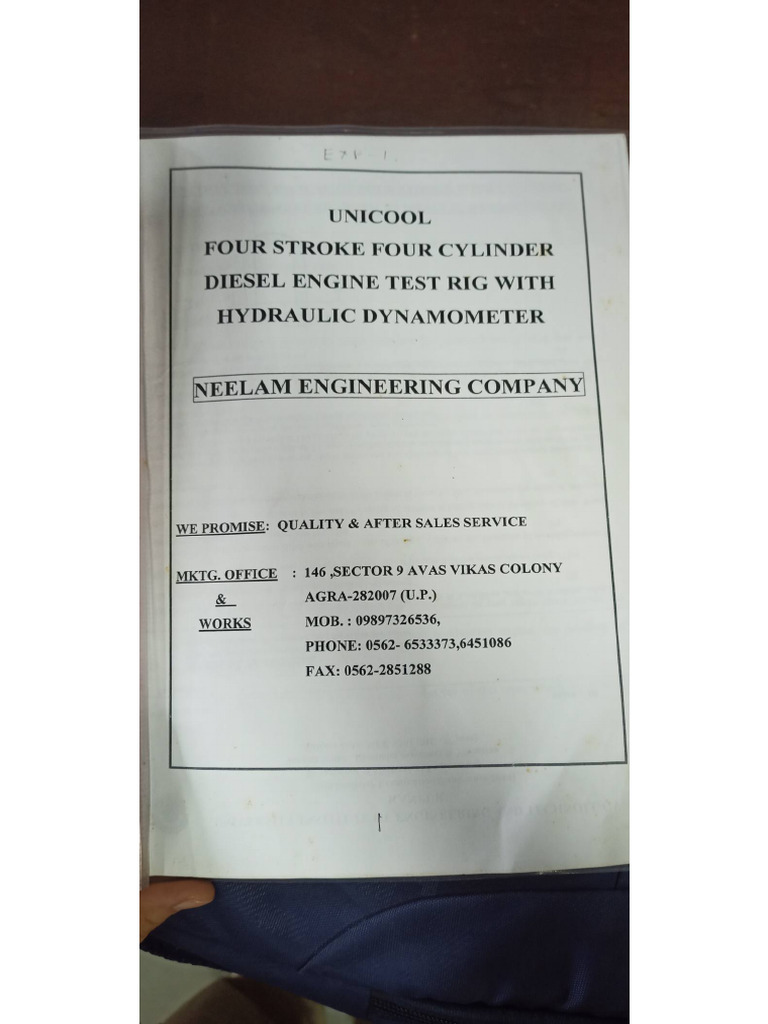 Four Stroke Four Cylinder Diesel Engine - 1 | PDF