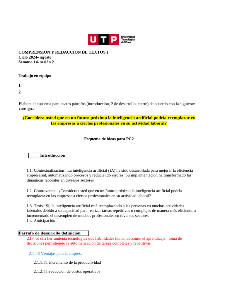 Esquema PC2 | PDF | Inteligencia artificial | Inteligencia (IA) y semántica