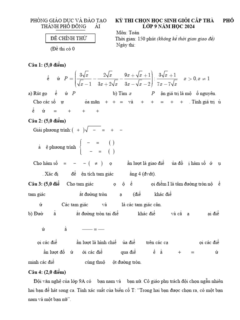 De Chon Hoc Sinh Gioi Toan 9 Nam 2024 2025 Phong GDDT Dong Xoai Binh ...