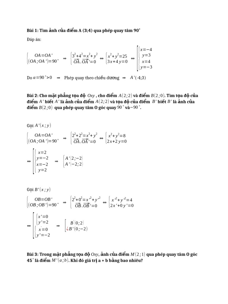 Toán chuyên đề phép quay | PDF