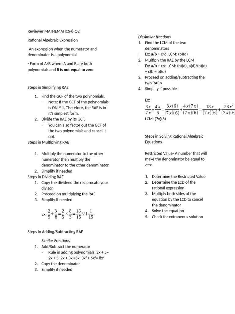 Reviewer Mathematics 8 q2 | PDF | Cartesian Coordinate System | Polynomial
