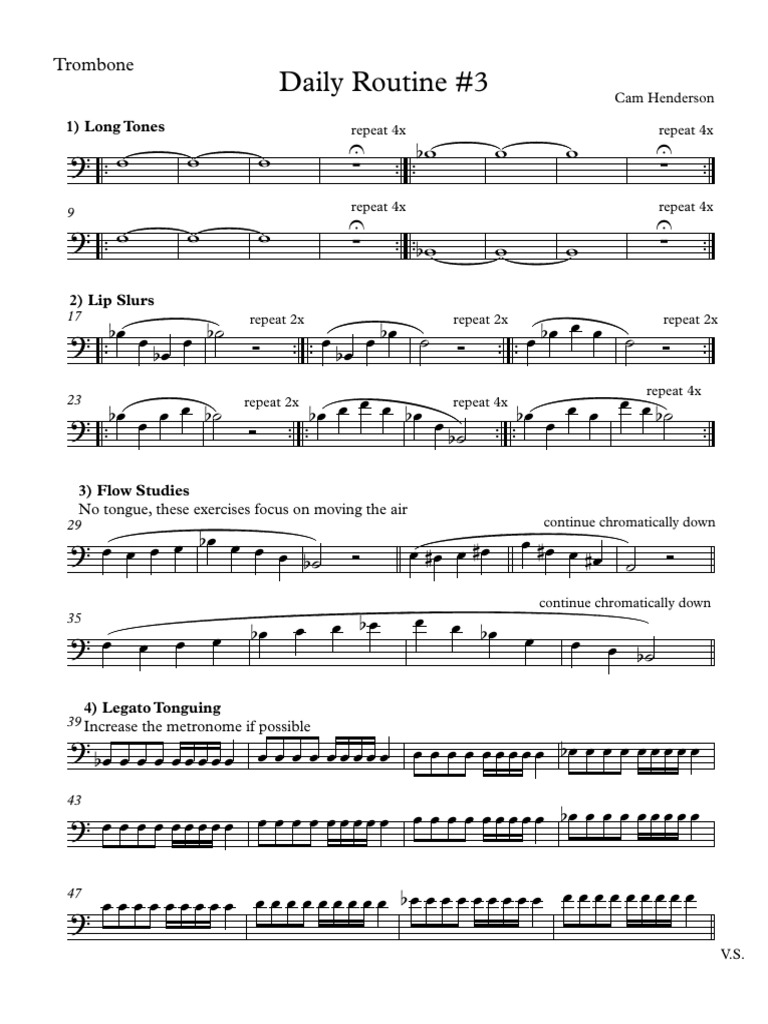 Exercices quotidiens pour trombone | PDF