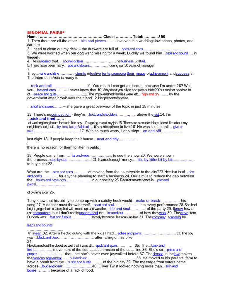 Binomial Pairs | PDF