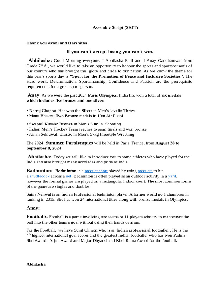 Assembly Script | PDF | Archery | Sports