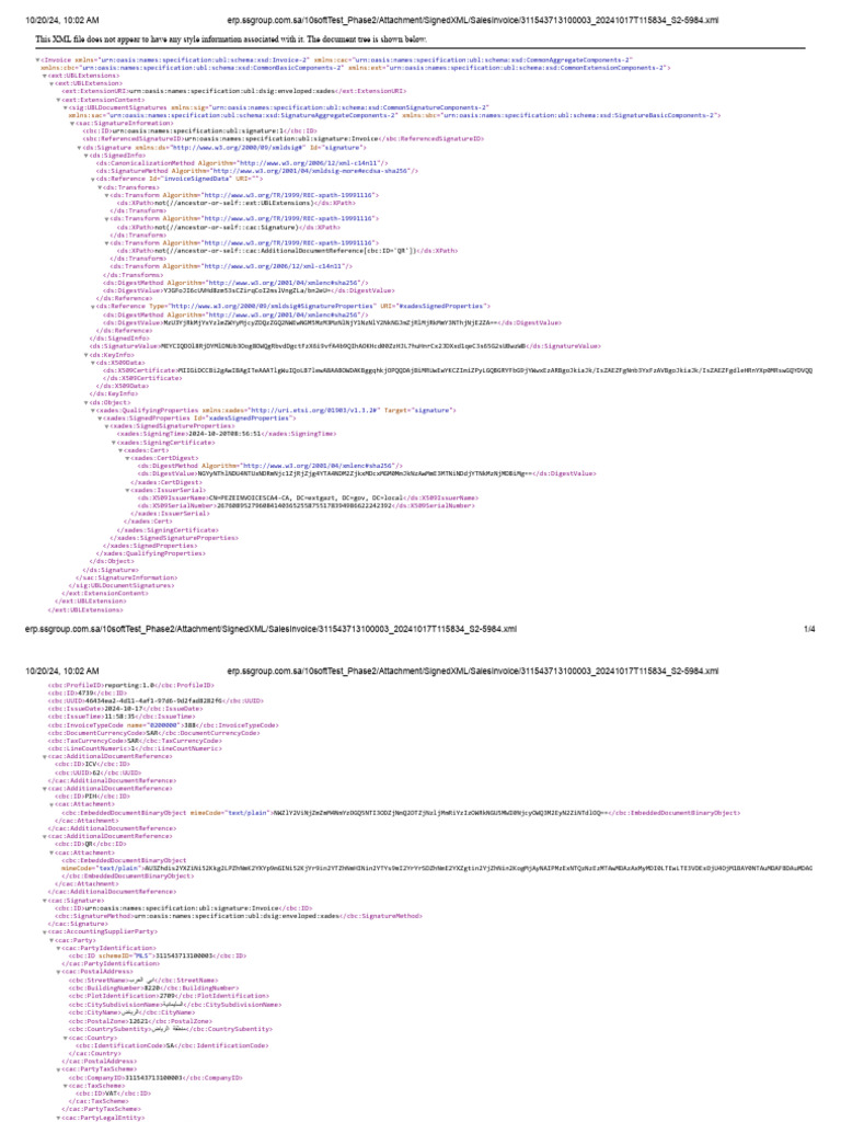 XML Invoice for Riyadh Business | PDF | Invoice | Business Documents
